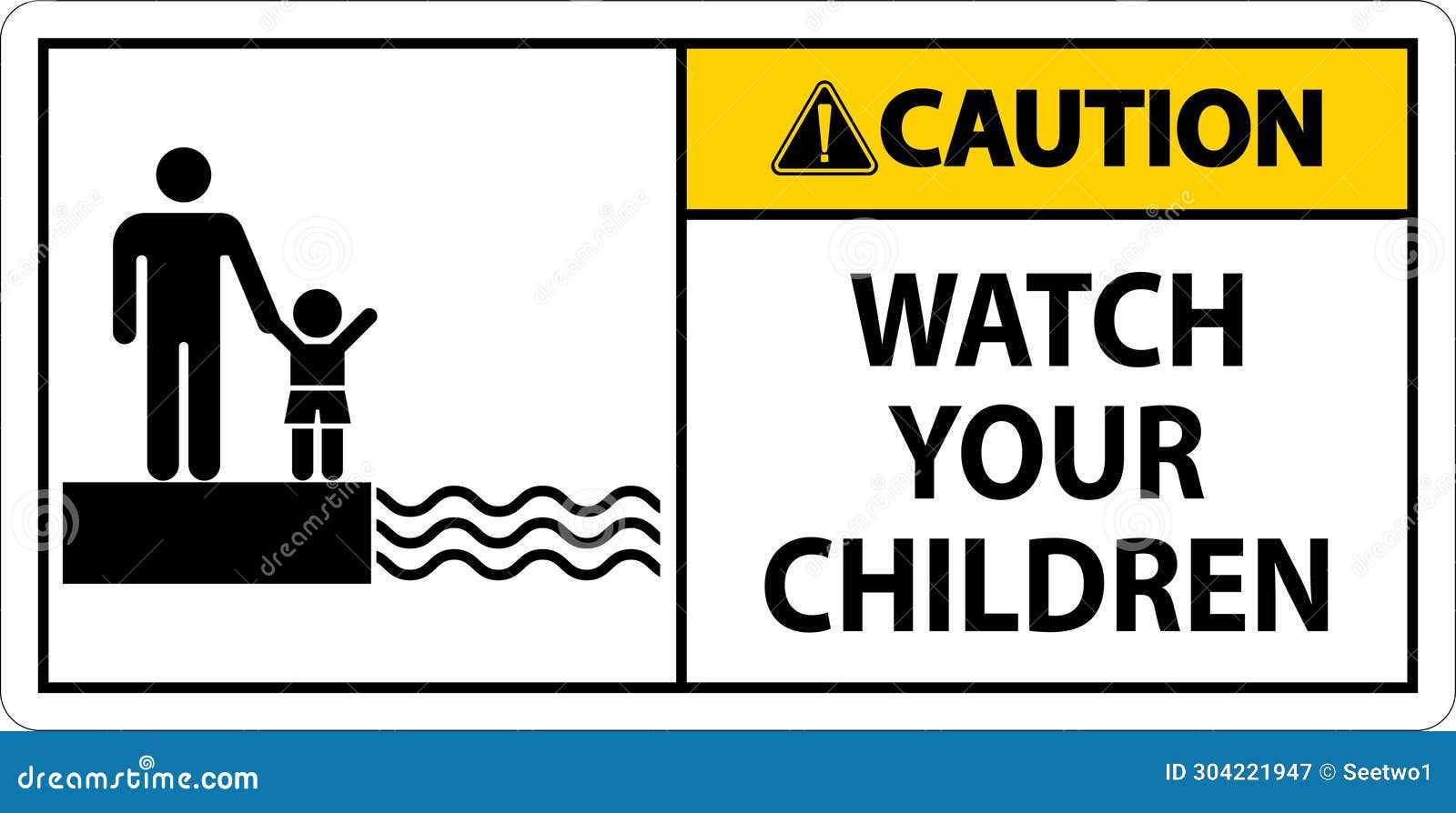 Caution Watch Out Don`t Be Stranded By Incoming Tides Symbol Sign ...