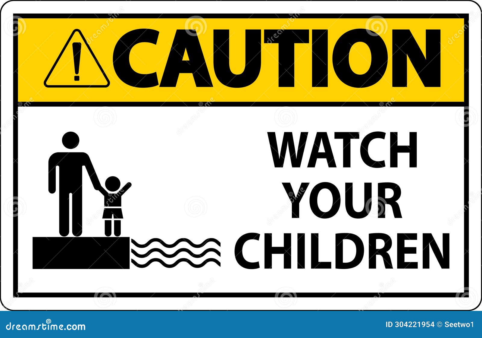 Caution Watch Out Don`t Be Stranded By Incoming Tides Symbol Sign ...