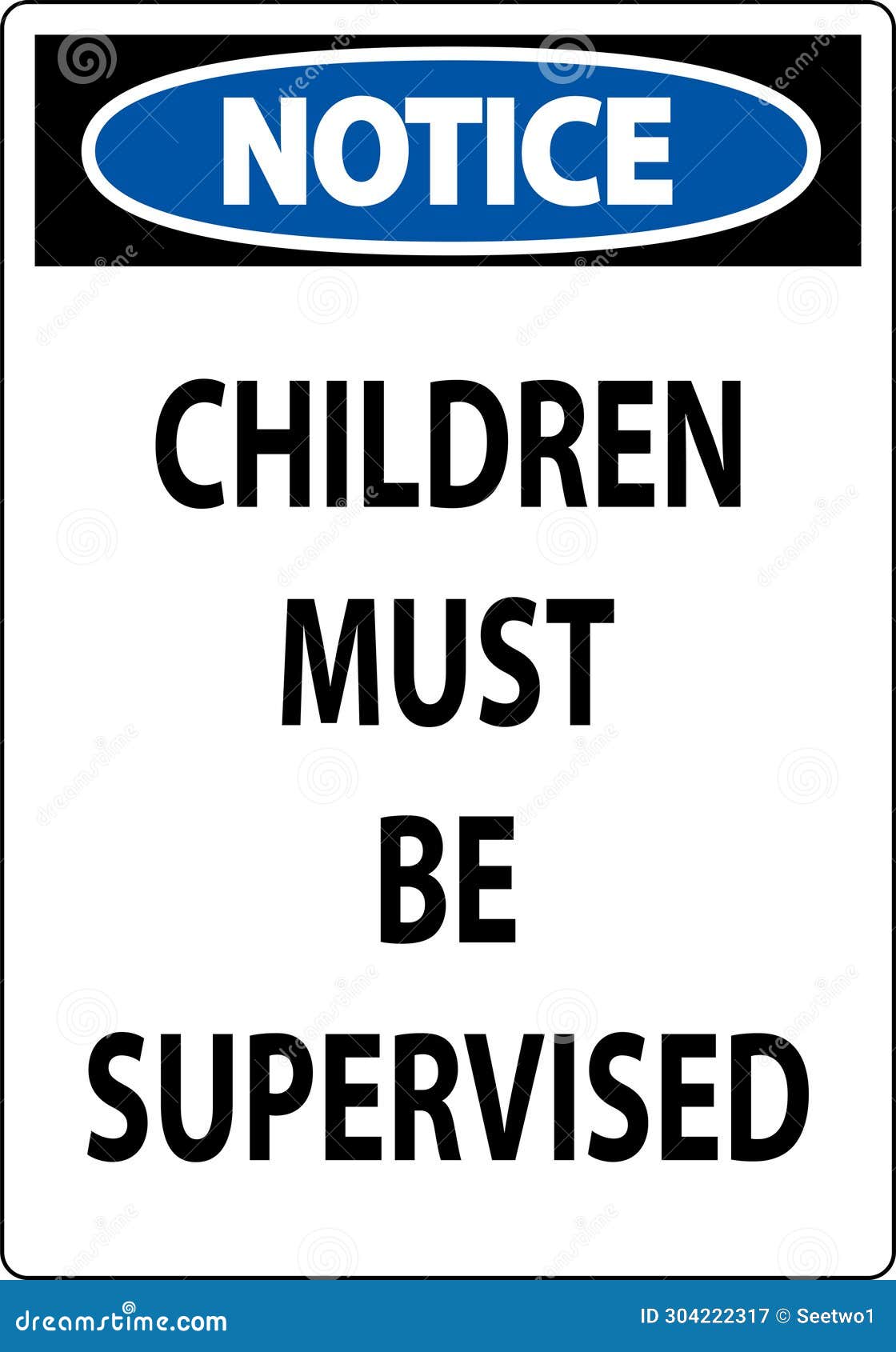 Children Must Be Accompanied By Adults, Mandatory Sign. Stock Image ...