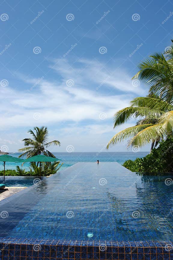 Pool in Seychelles stock image. Image of indian, blue - 4875019