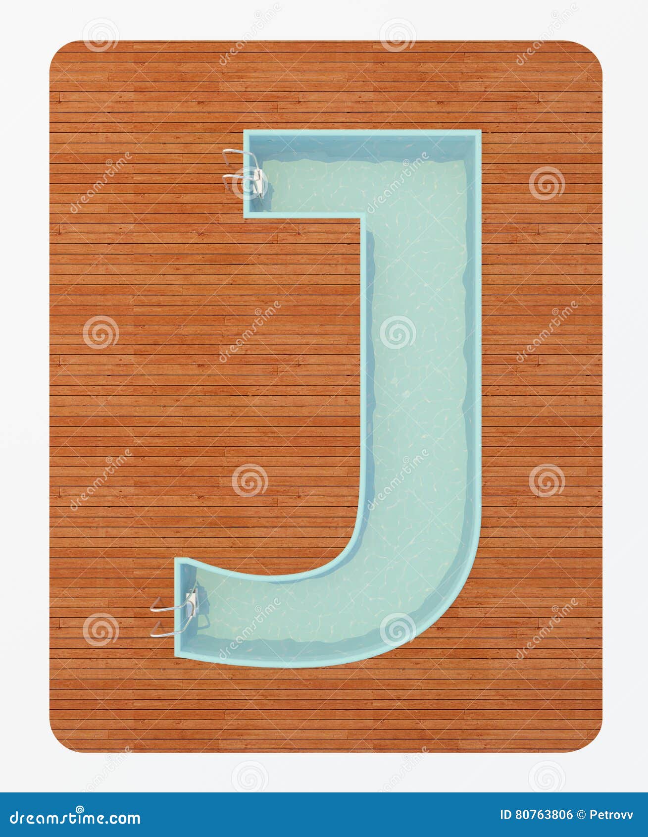 Pool in the Shape of a Letter J 3d Rendering Stock Illustration ...