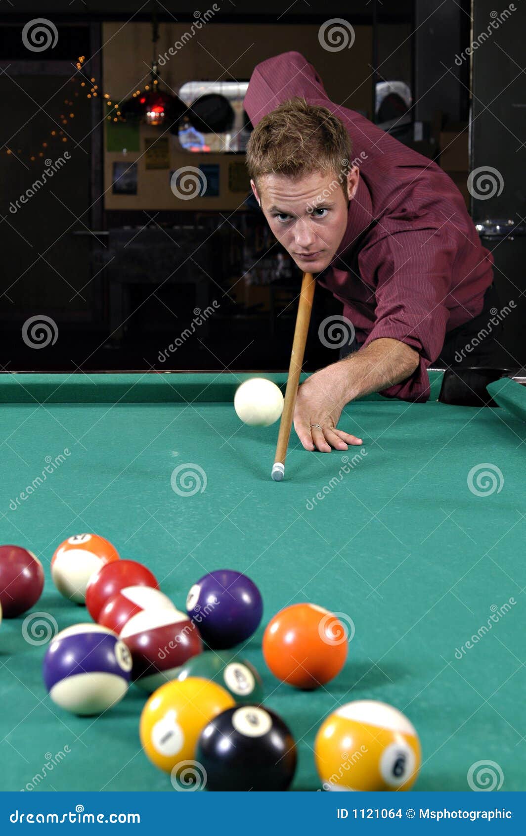 Pool shot stock photo. Image of entertainment, balls, handsome - 1121064