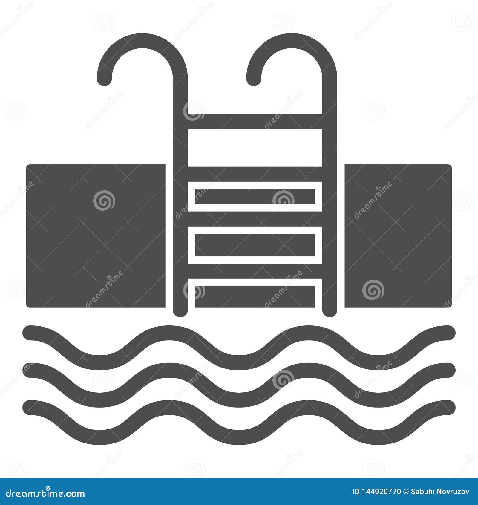 Pool Solid Icon. Swimming Pool Vector Illustration Isolated on White ...