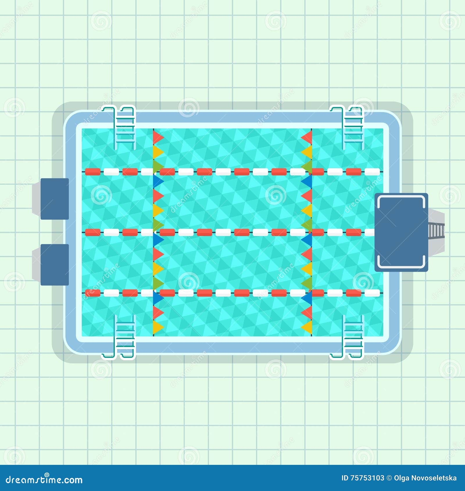 Pool for sports training stock vector. Illustration of vector - 75753103