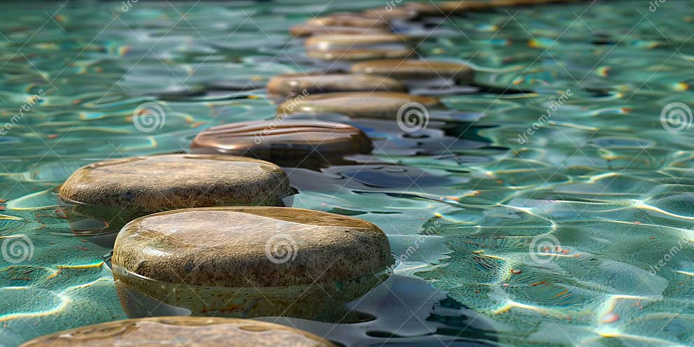 A Pool with Stepping Stones in it Stock Photo - Image of stepping ...