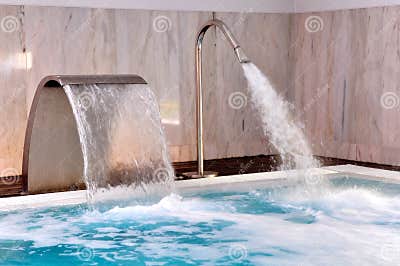 Pool with streams of water stock image. Image of blue - 21266677