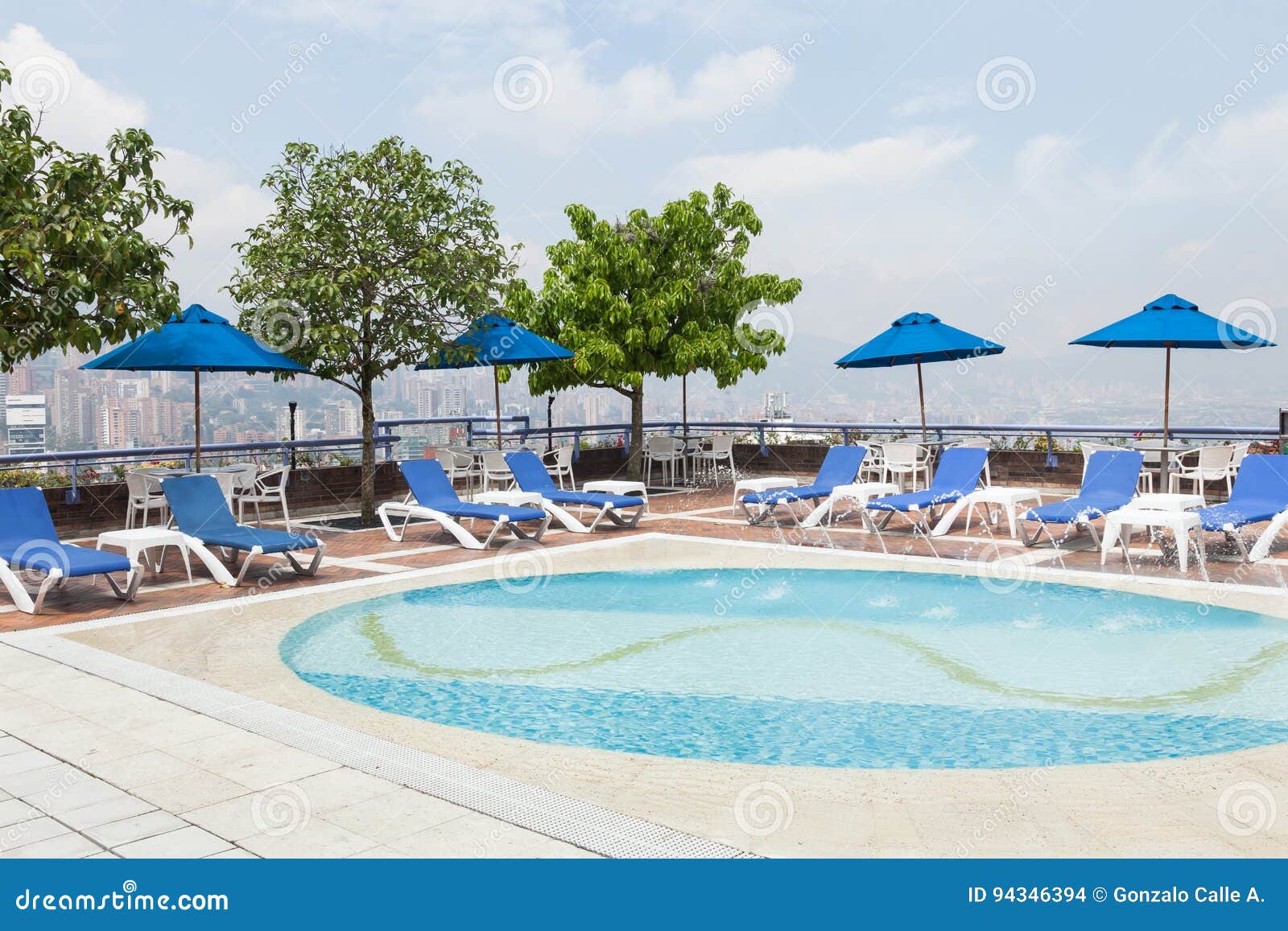 Pool on a sunny day stock photo. Image of tropical, colorful - 94346394