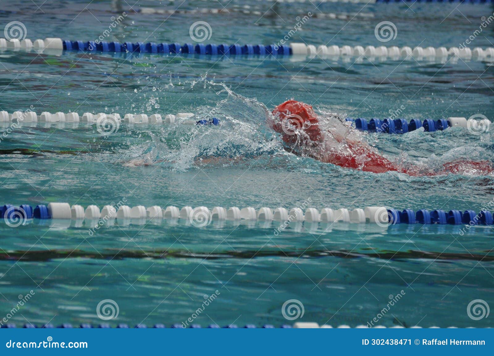 In the Pool during a Swim Competition Stock Image - Image of water ...