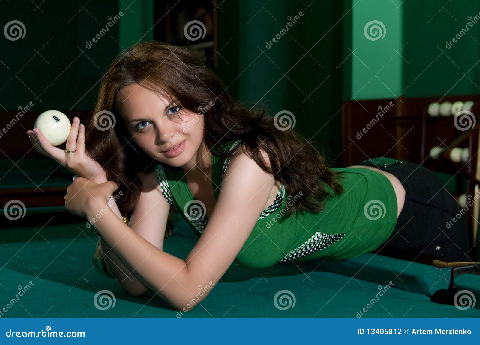 Pool table stock photo. Image of aiming, portrait, activity - 13405812