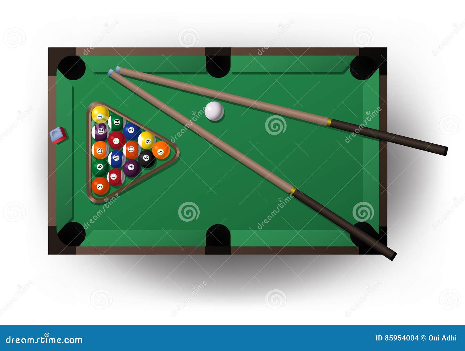Pool Table with All Pool Tool for Playing Billiard Stock Vector ...