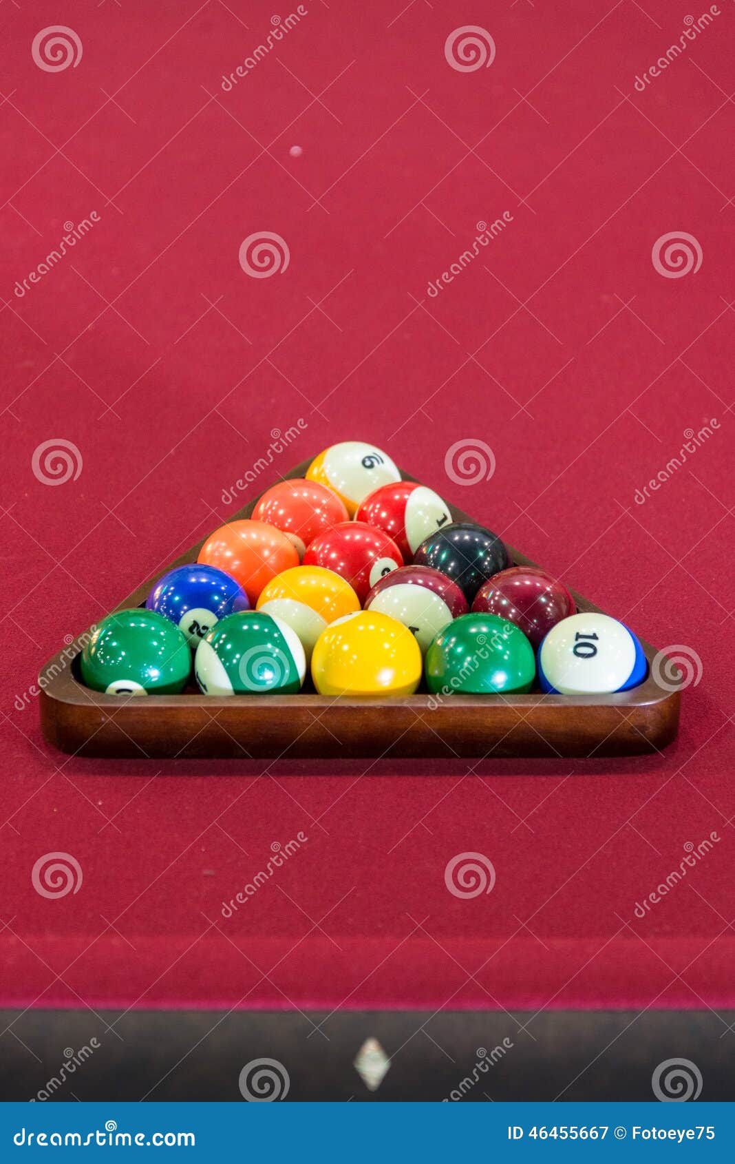Pool Table / Balls Racked Up on Red Stock Image - Image of goal, game ...