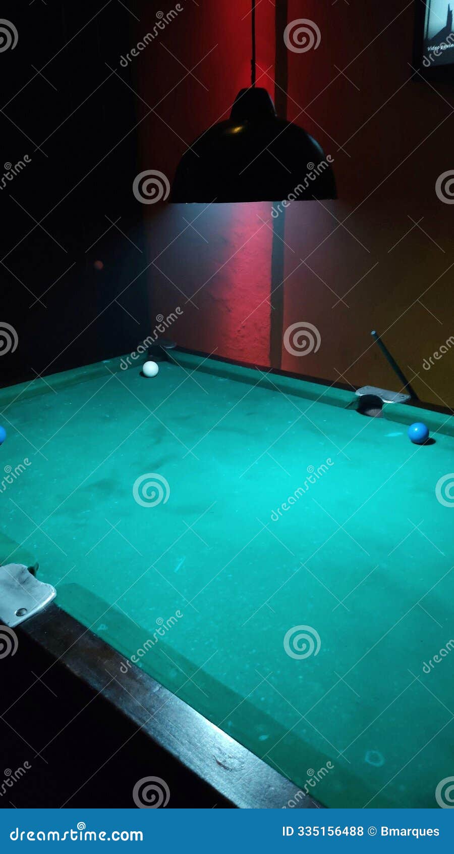 Pool Table in a Dark Environment Stock Photo - Image of surrounds, room ...