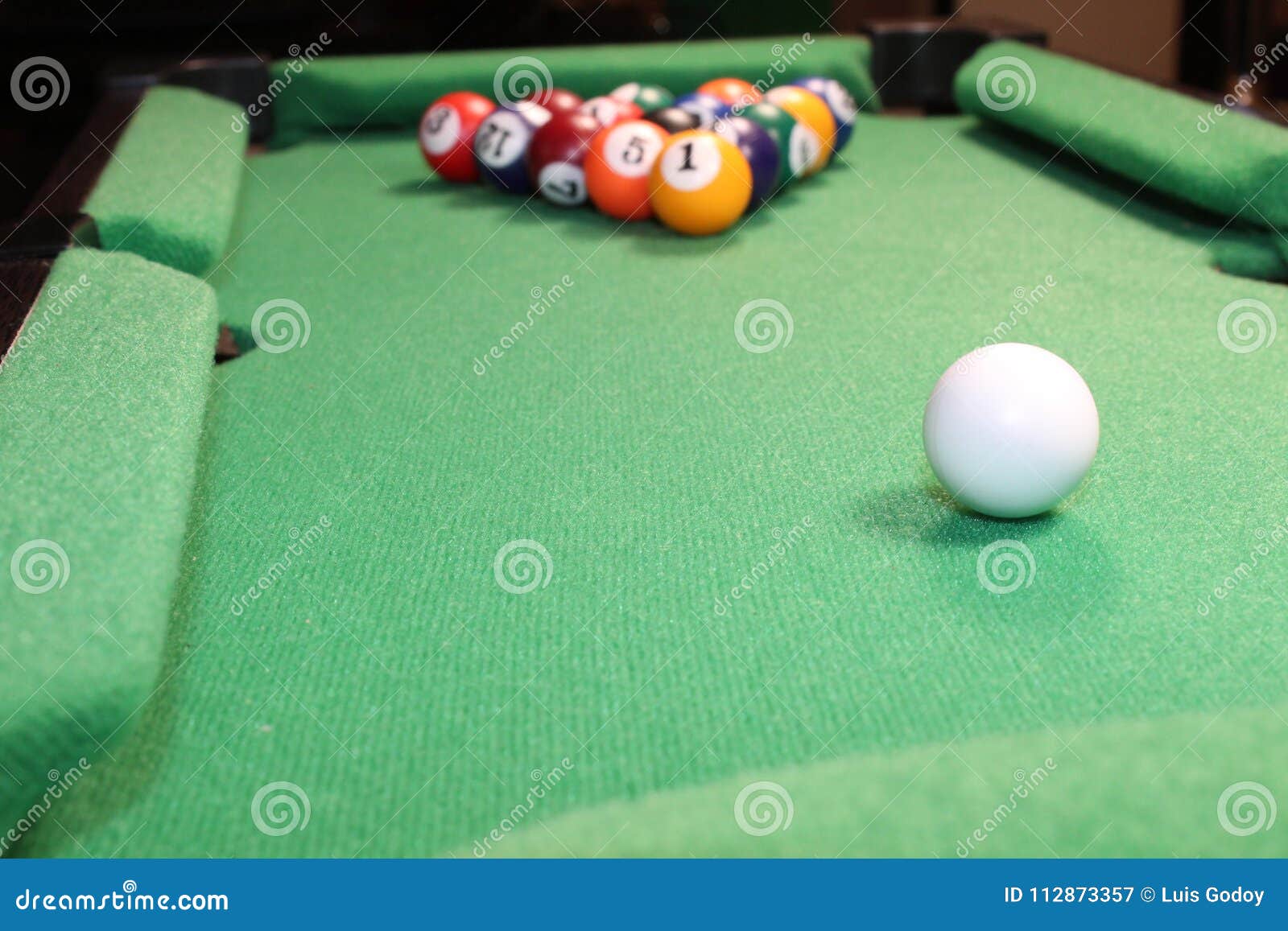 Pool Table Game Closeup the Game Begins Stock Image - Image of game ...