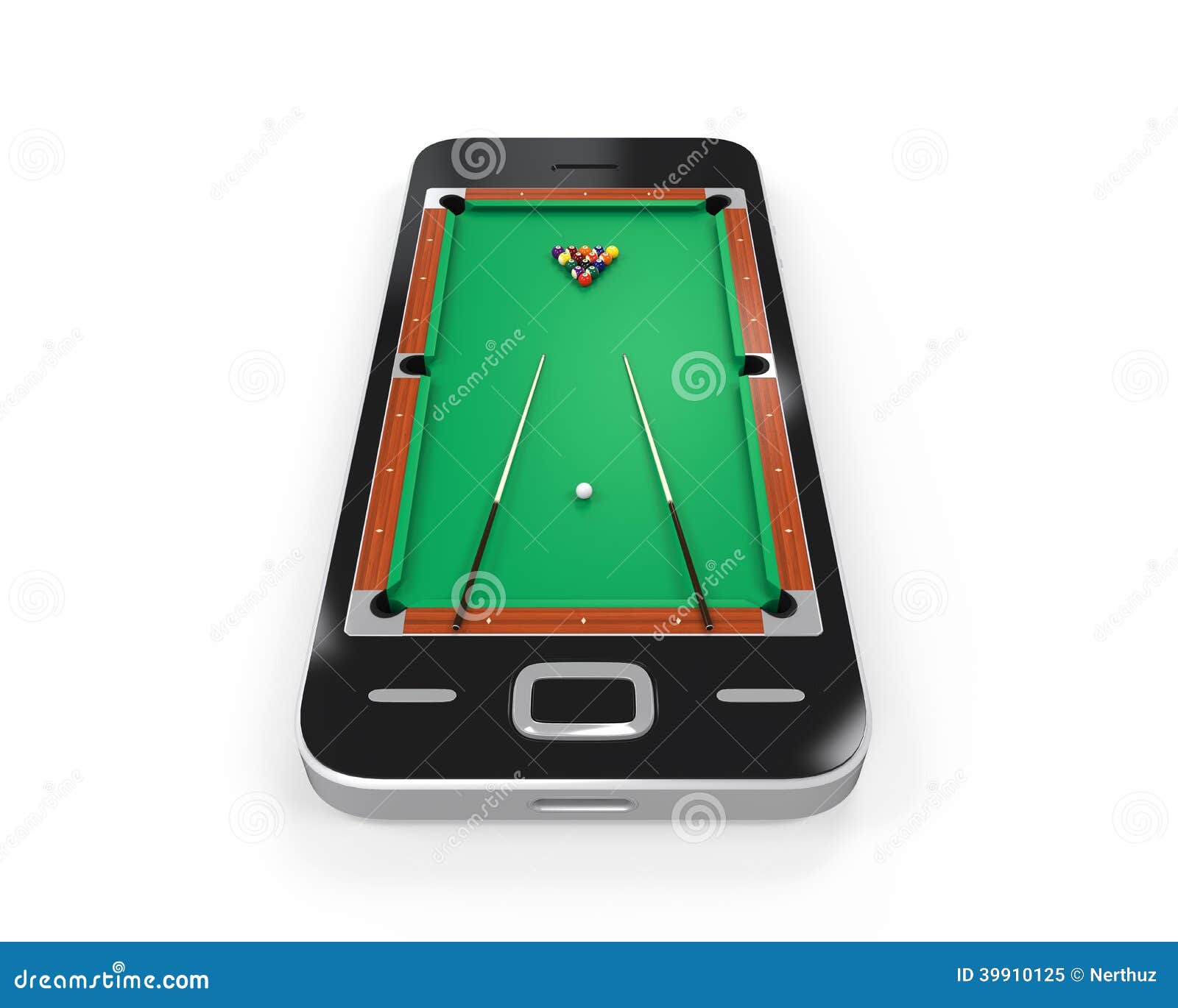 Pool Table in Mobile Phone stock illustration. Illustration of green ...