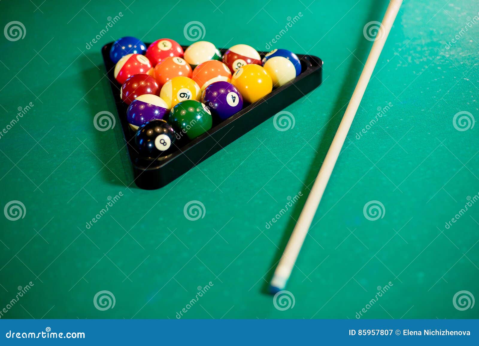 Pool table with props stock image. Image of table, ball - 85957807