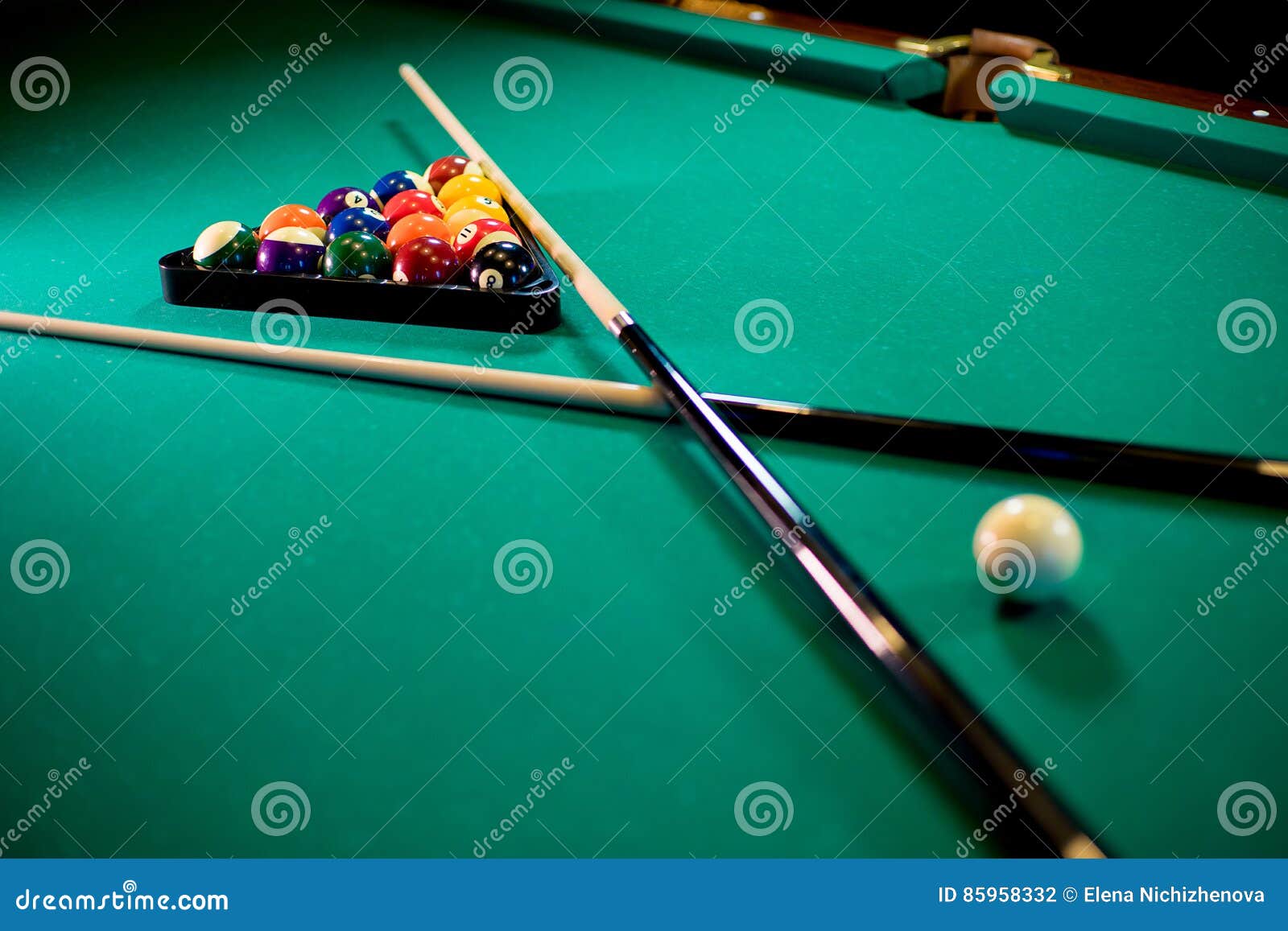 Pool table with props stock photo. Image of socializing - 85958332