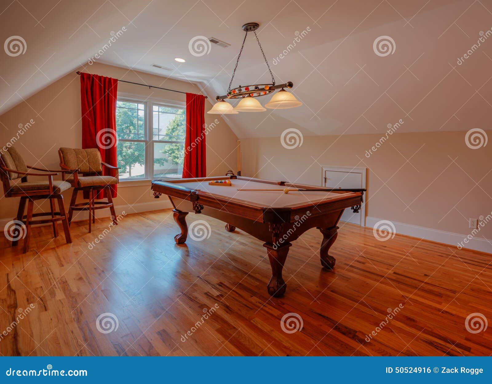 Pool Table Room in Custom House... Stock Photo - Image of gameroom ...
