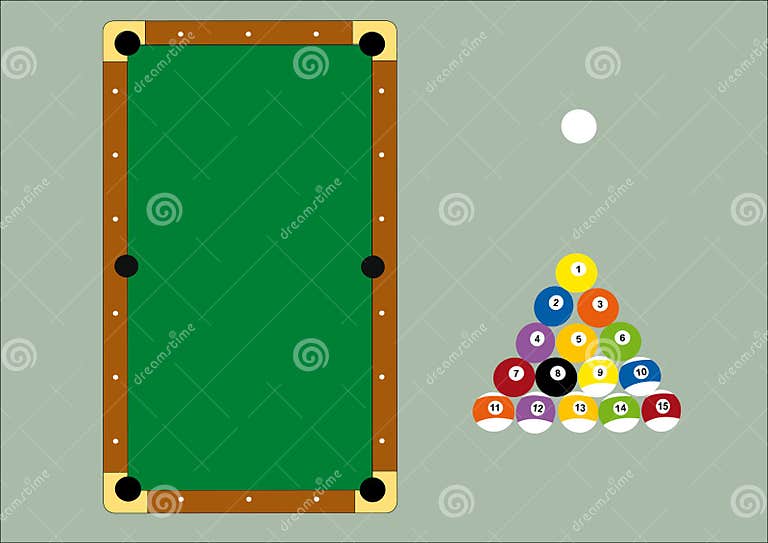 Pool Table and Triangle Balls Stock Vector - Illustration of corner ...