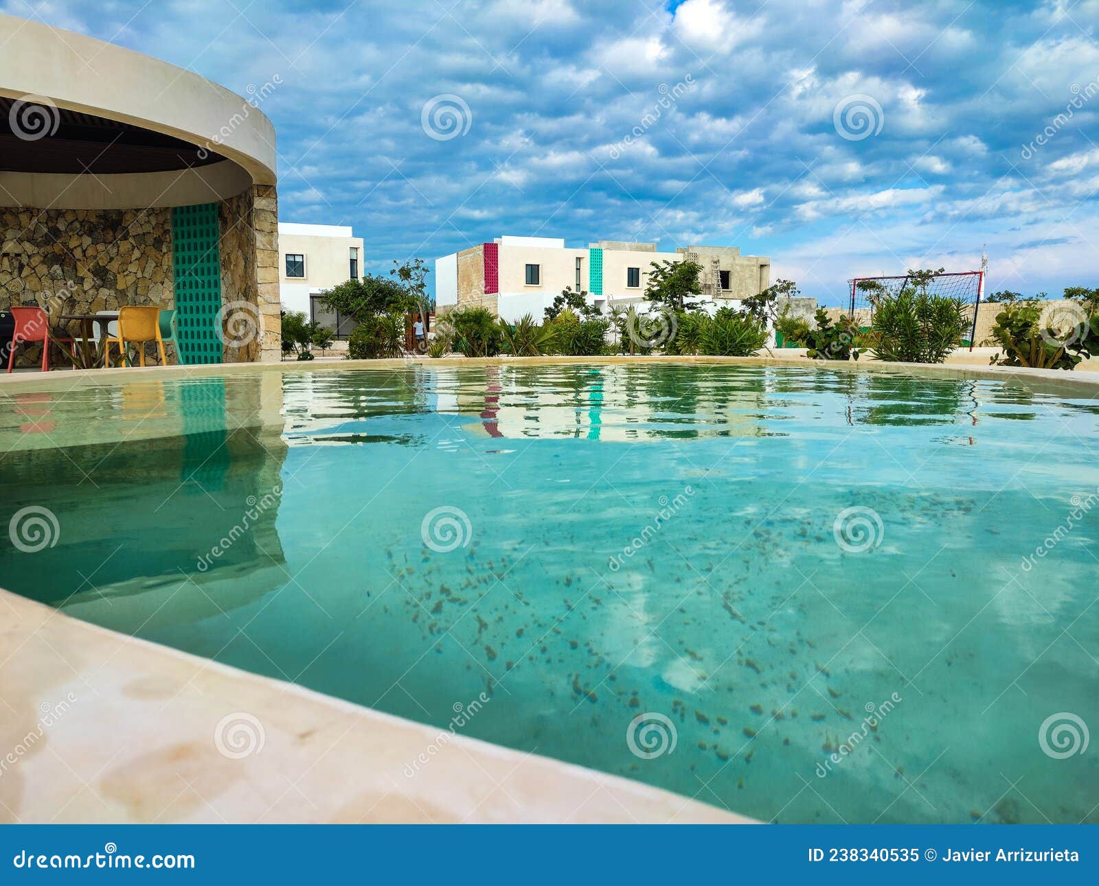 Pool and Terrace Inside a Private Residential Stock Image - Image of ...