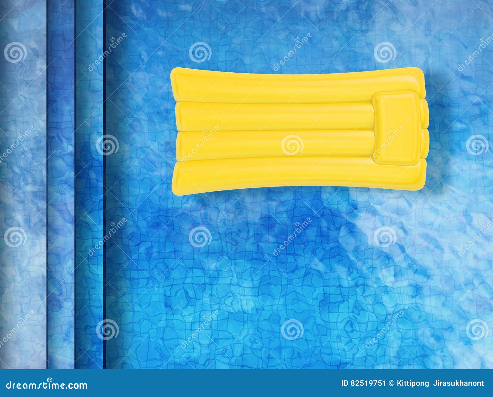 Pool Top View with Inflatable Raft Floating Stock Image - Image of raft ...