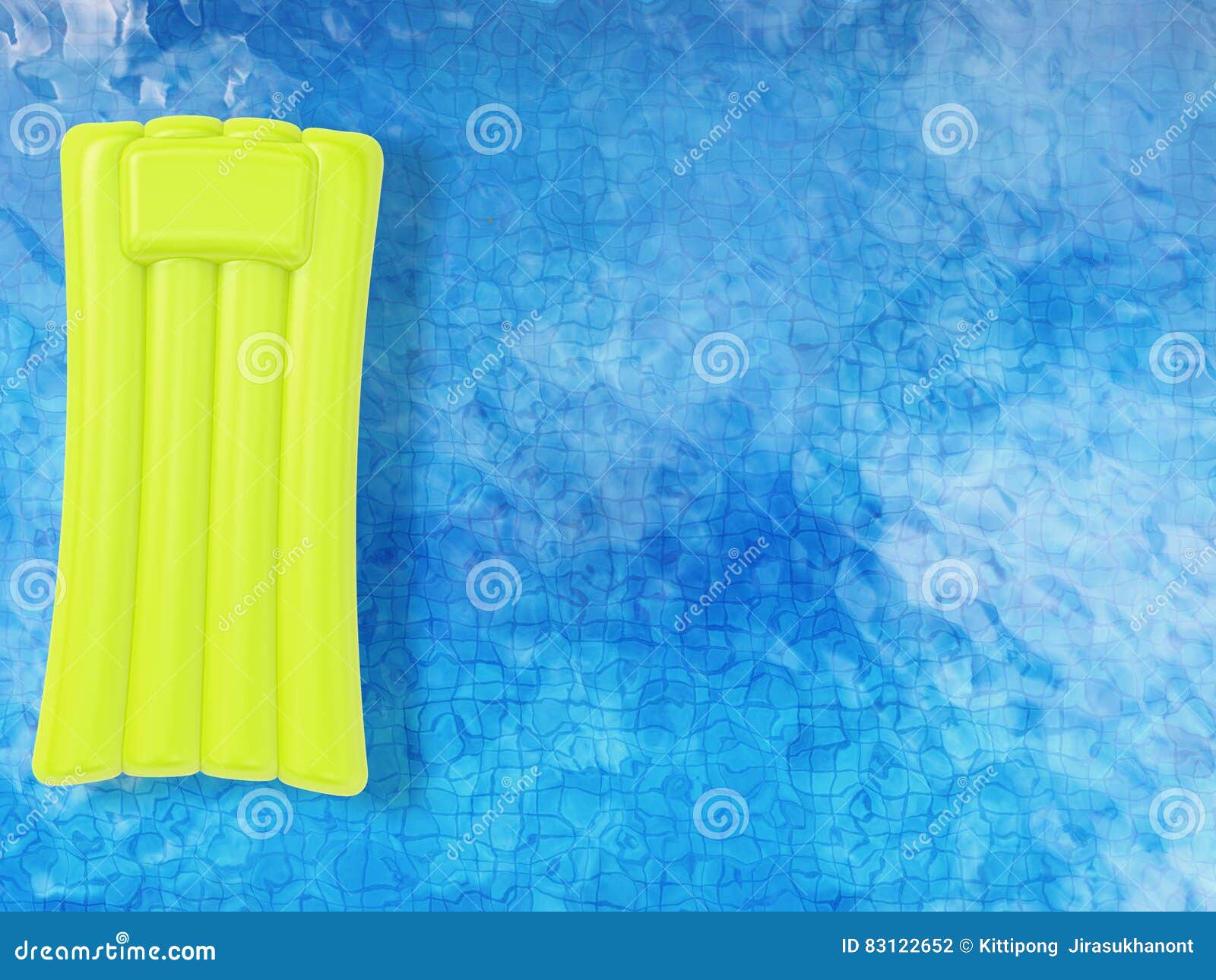 Pool Top View With Inflatable Raft Floating Stock Photography ...