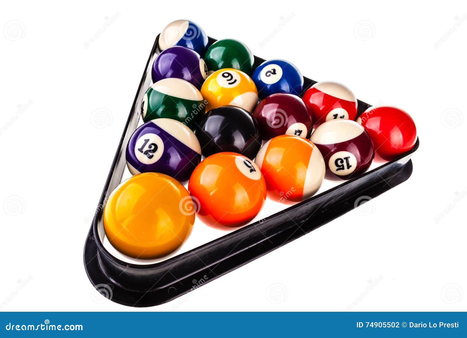 Pool Triangle and Balls Isolated Stock Photo - Image of competitive ...