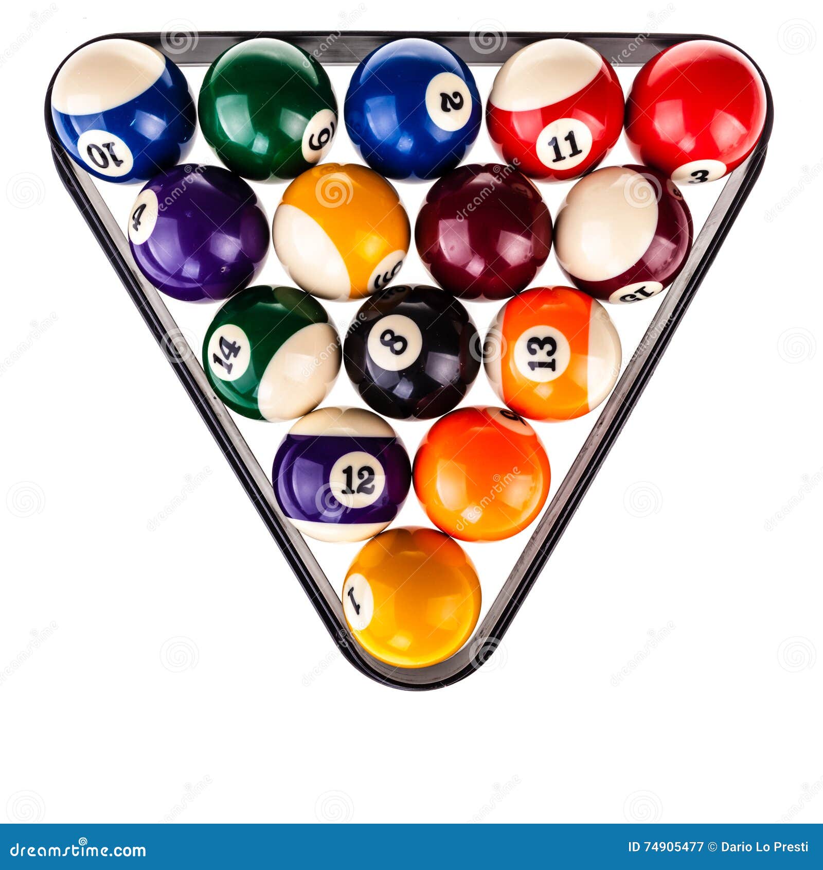 Pool Triangle and Balls Over White Stock Image - Image of rack, indoors ...