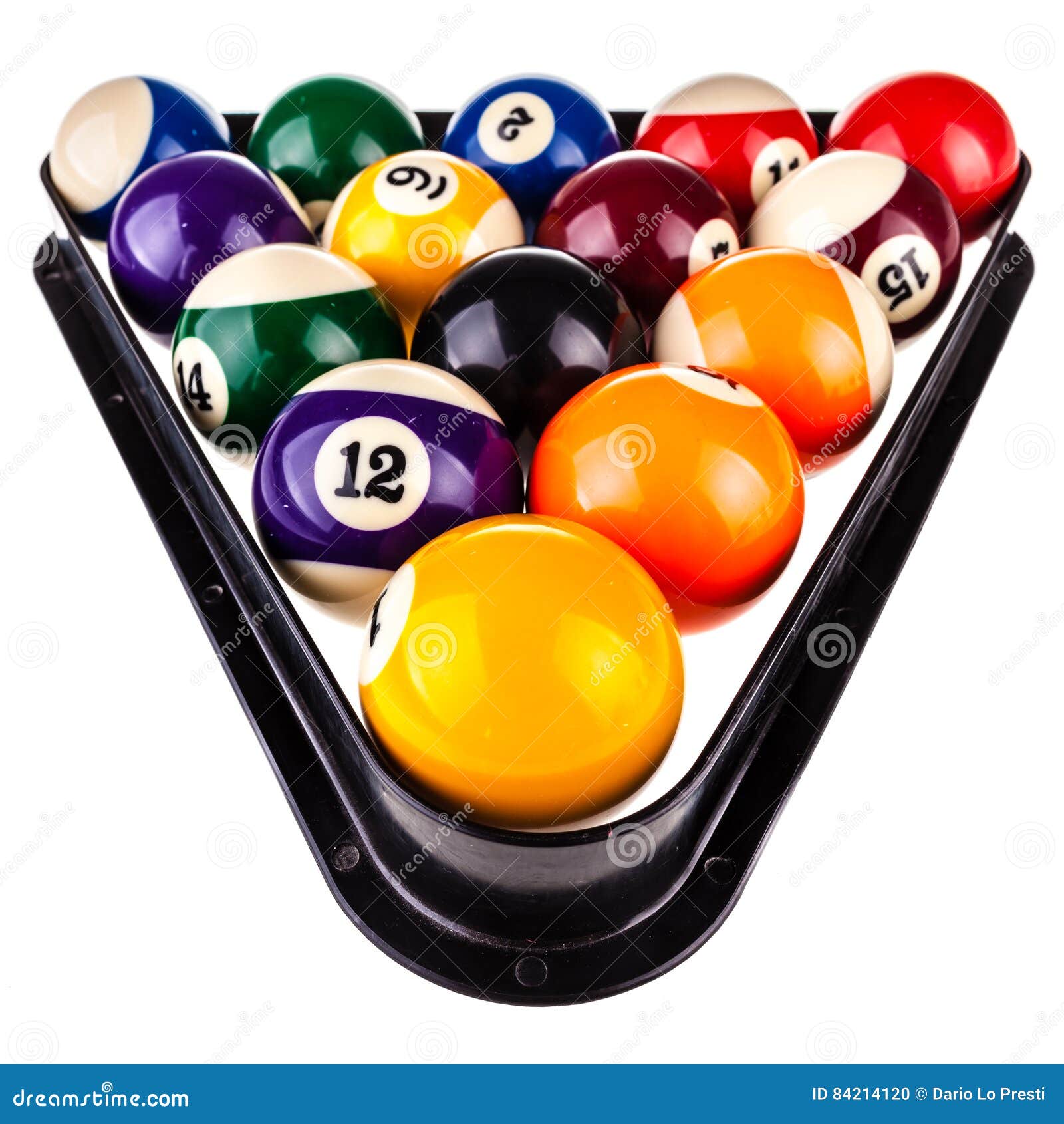 Pool Triangle and Balls on White Stock Photo - Image of competitive ...