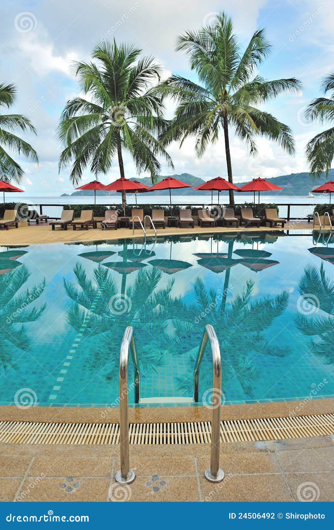 Pool at tropical resort stock photo. Image of posh, furniture - 24506492