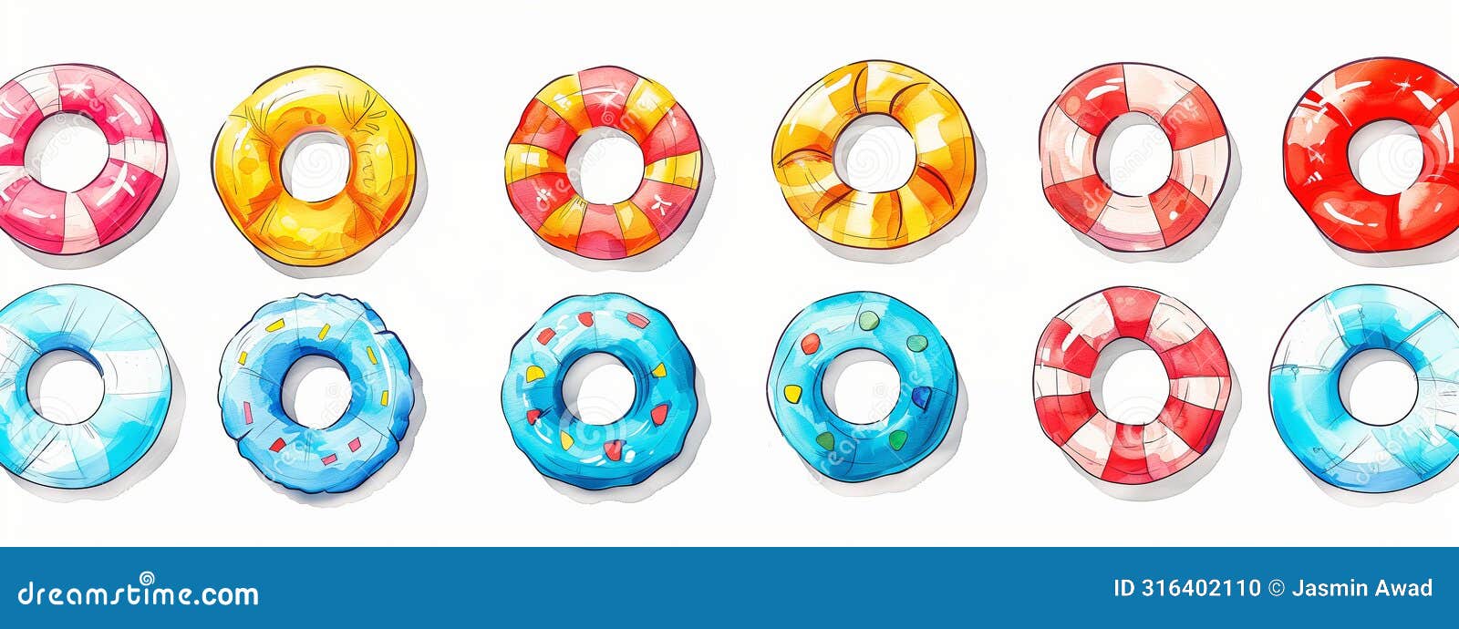 Pool Tubes Banner with Copy Space Stock Illustration - Illustration of ...