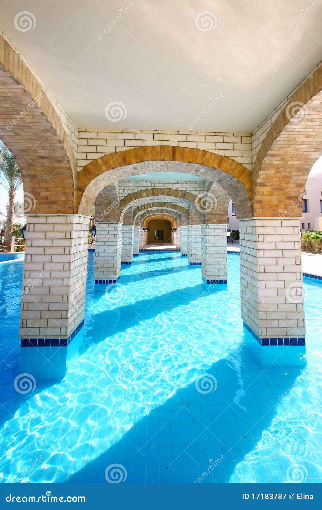 Pool under bridge stock image. Image of resort, reflection - 17183787