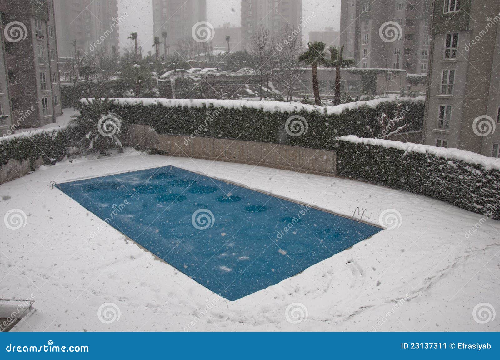Pool under snow stock image. Image of frozen, swimming - 23137311