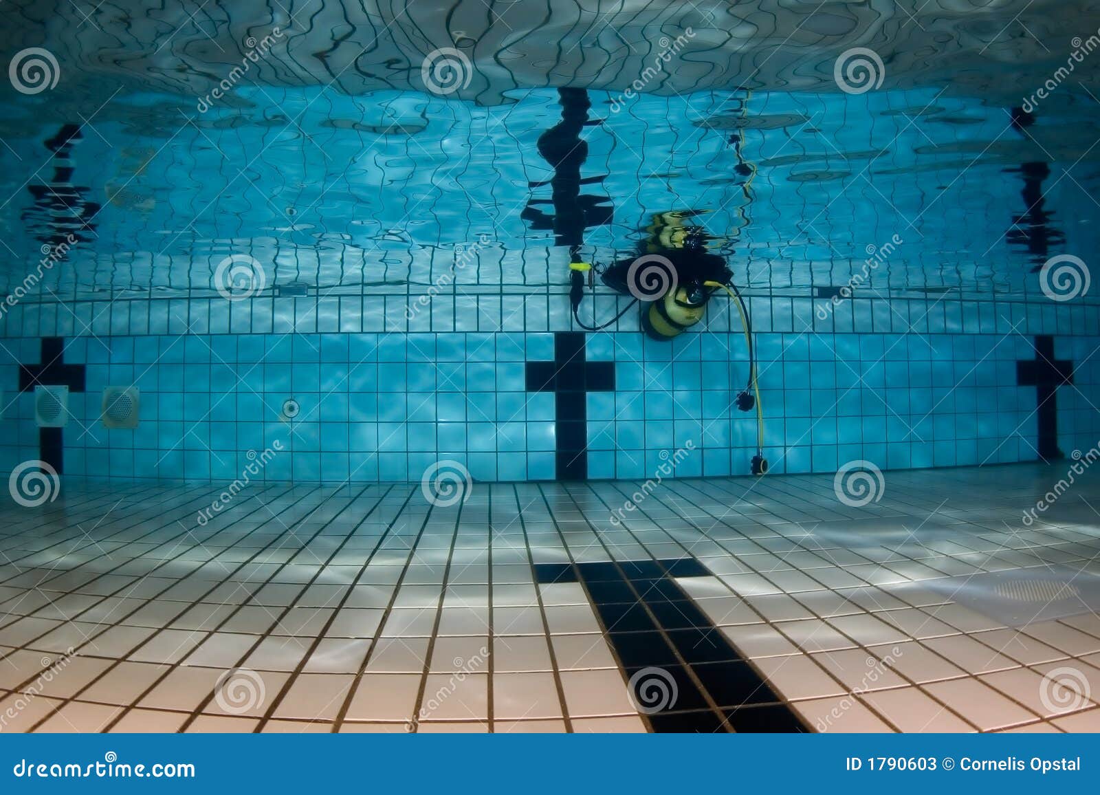 Pool Underwater With Scuba Gear Stock Image - Image of surface, diving ...