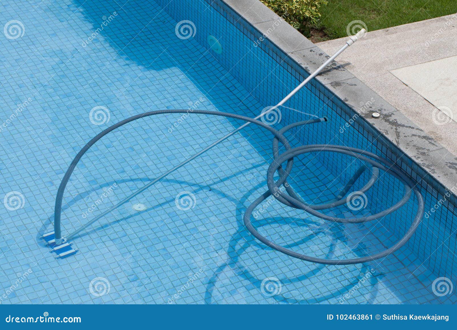 Pool with the Underwater Vacuum Cleaner. Stock Image - Image of hygiene ...