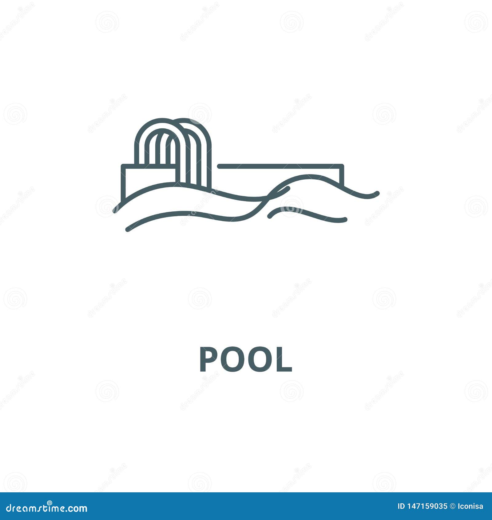Pool Vector Line Icon, Linear Concept, Outline Sign, Symbol Stock ...