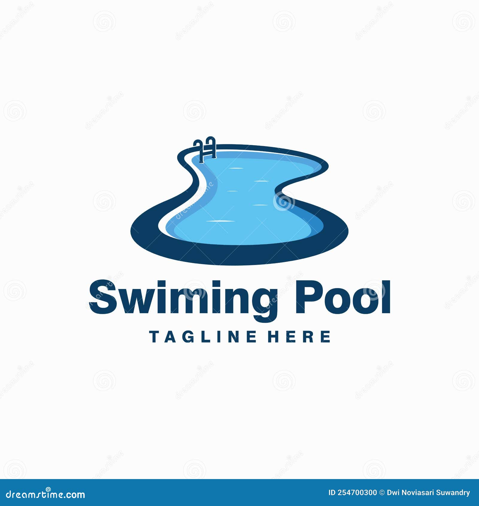 Simple Swimming Pool Vector Logo Template Stock Vector - Illustration ...