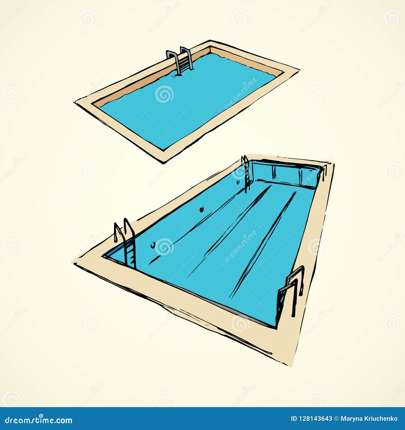 Pool Vector tekening vector illustratie. Illustration of architectuur ...