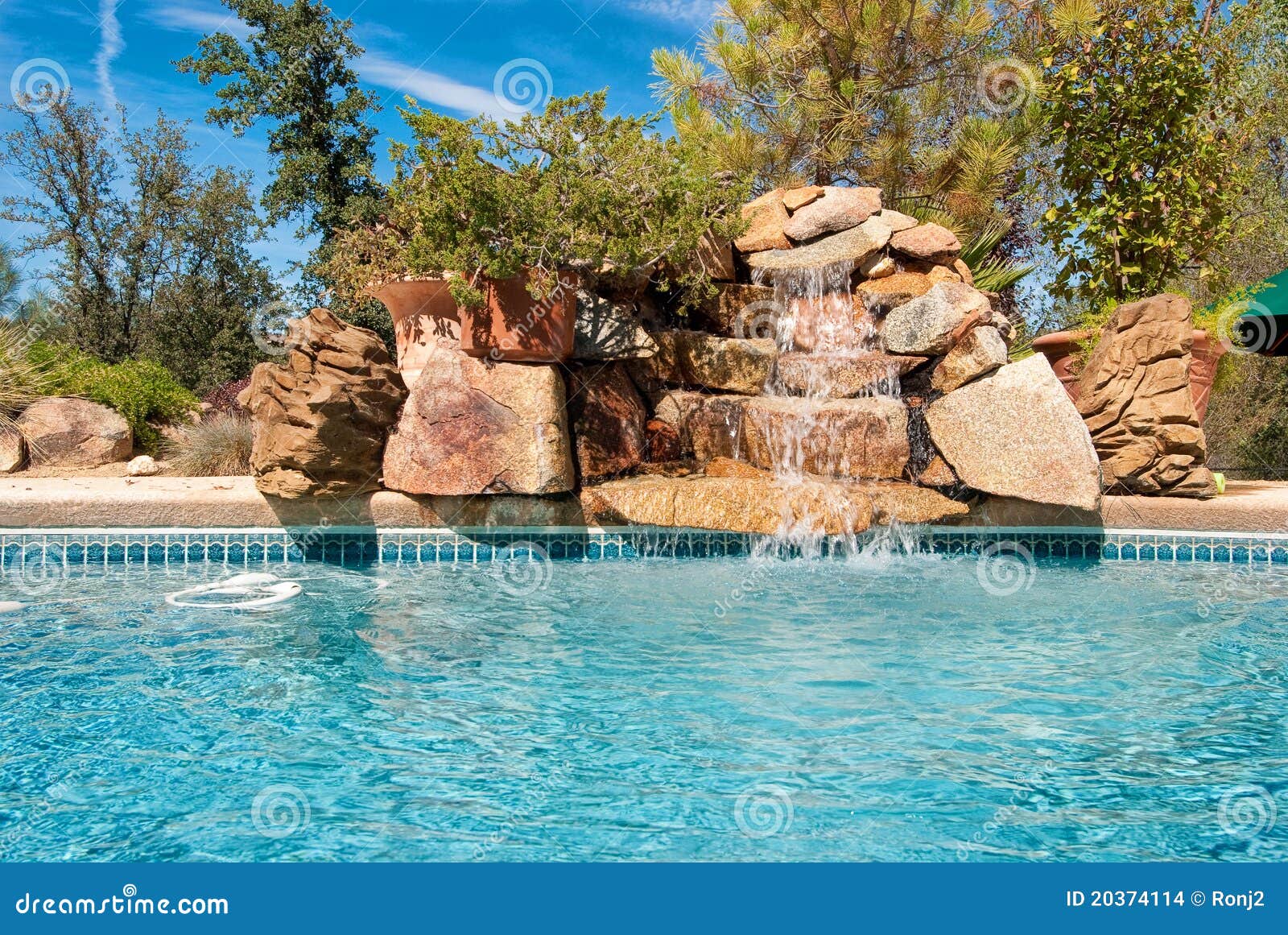 Pool water fall stock photo. Image of real, rock, feature - 20374114