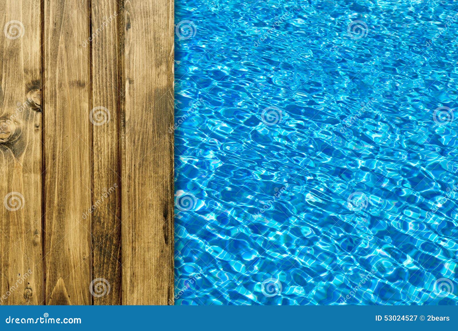Pool Water Surface and Wooden Deck Stock Image - Image of outdoors ...
