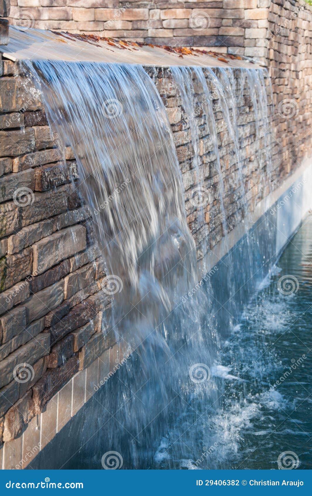 Pool Waterfall stock photo. Image of background, luxury - 29406382