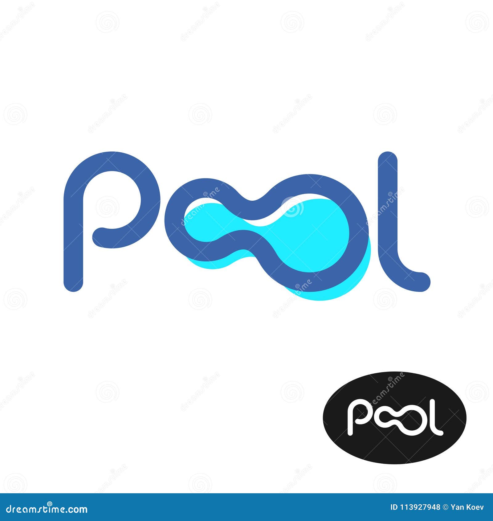 Pool Word Logo. Pool Letters Sign. Stock Vector - Illustration of ...