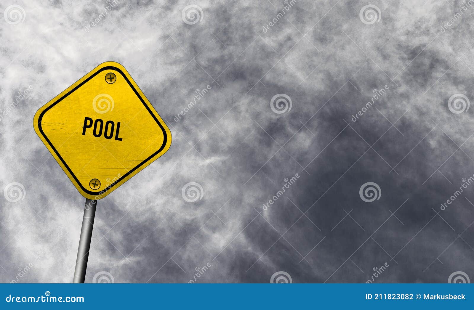 Pool - Yellow Sign with Cloudy Background Stock Photo - Image of social ...