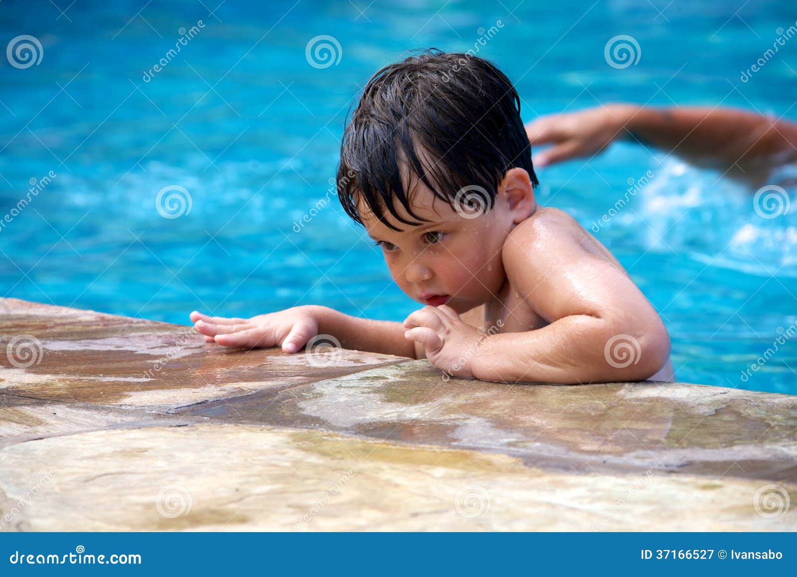 In the pool stock image. Image of pretty, human, child - 37166527