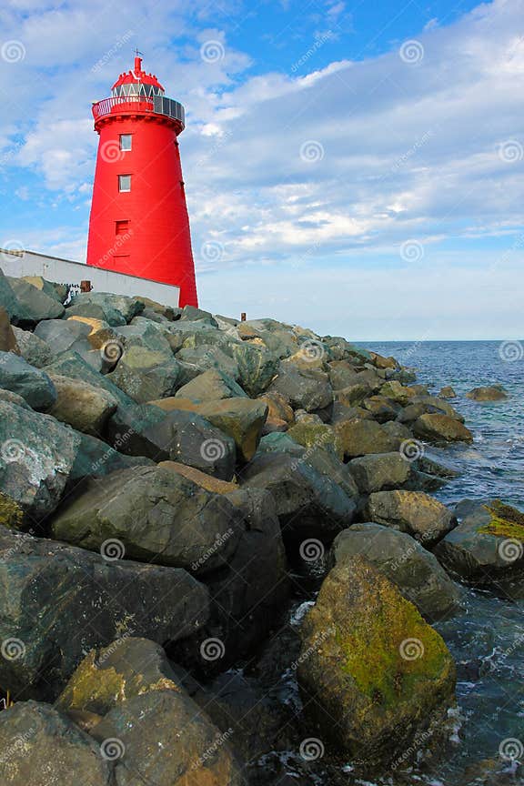 Poolbeg Lighthouse. Dublin. Ireland Stock Image - Image of landmark ...