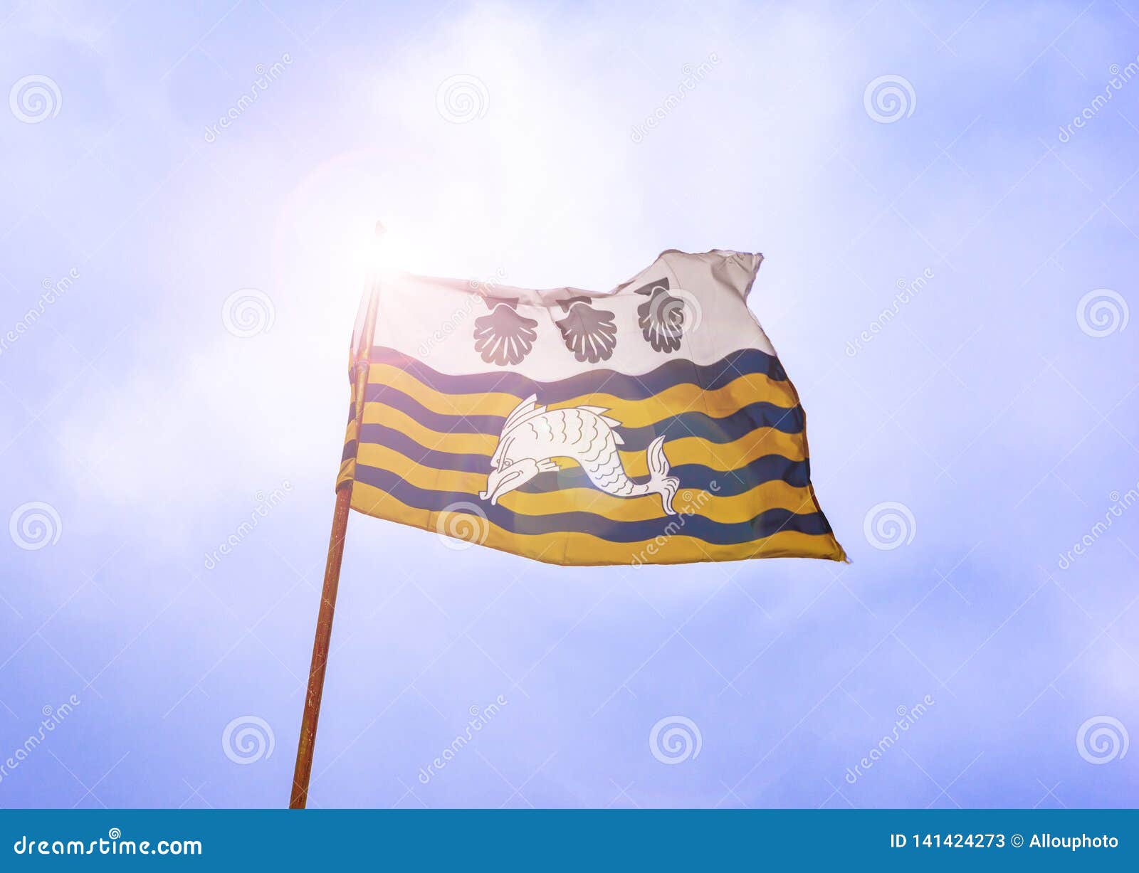Poole Flag Flying on a Sunny Day Stock Image - Image of poole, wind ...