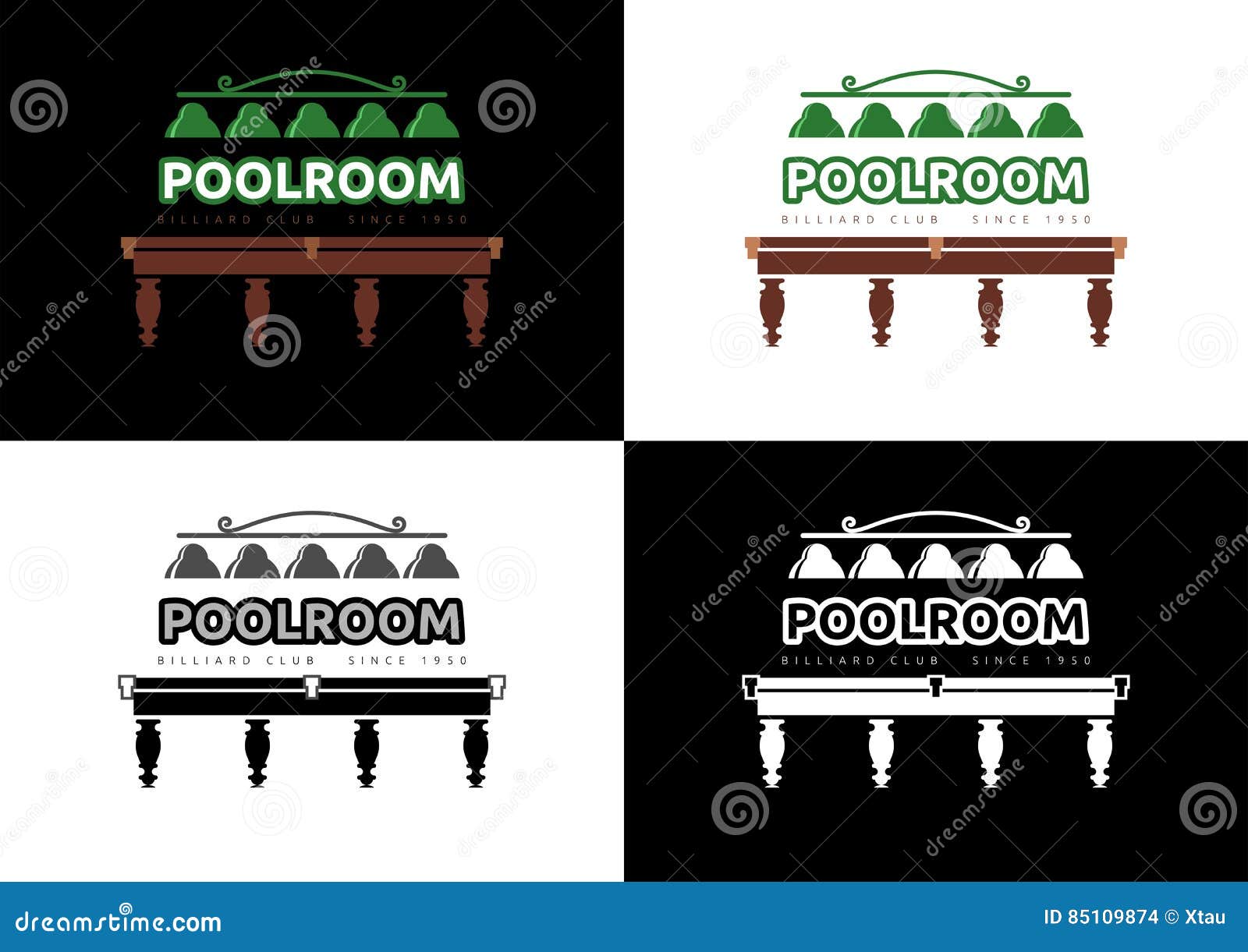 Poolroom - Biljartclub Logo Design Vector Illustratie - Illustration of ...