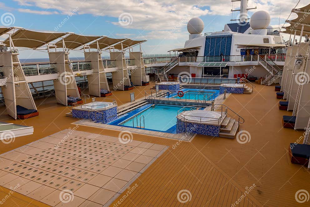 Pools Above Deck on Celebrity Cruise Stock Image - Image of cruises ...