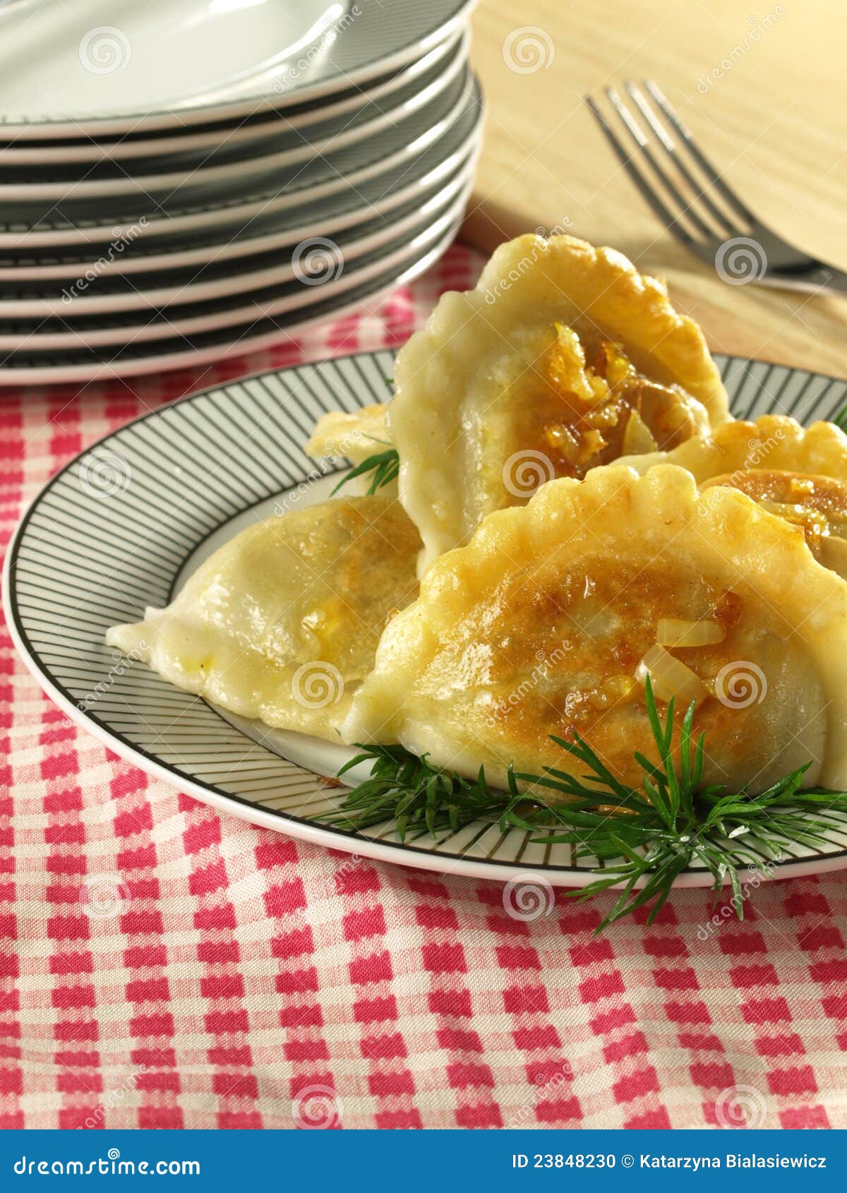 Poolse Pierogi Met Zuurkool. Stock Foto - Image of vork, gebakken: 23848230