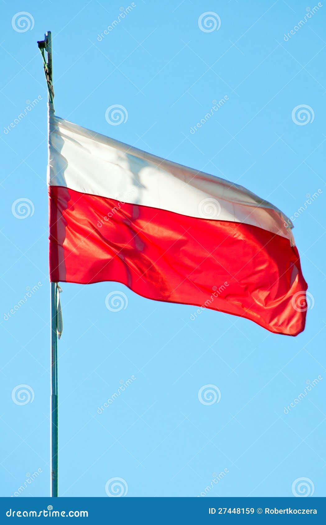 Poolse vlag stock afbeelding. Image of hemel, golven - 27448159