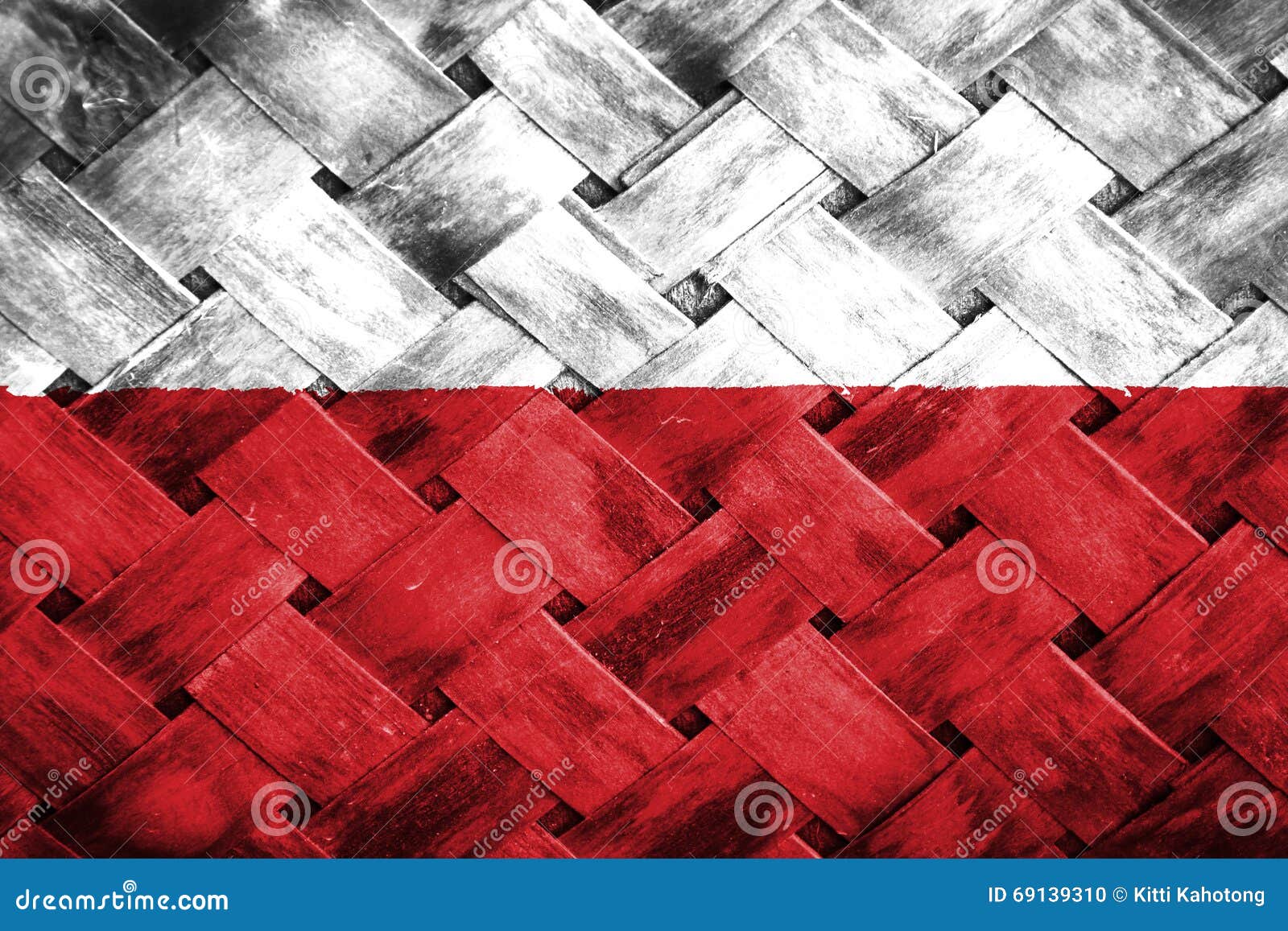 Poolse Vlag, Vlag Op Het Hout Stock Foto - Image of textuur ...